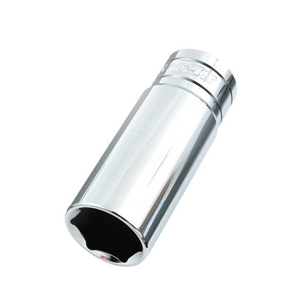 ディープソケット 9.5 S3D-18 藤原産業 [作業工具 ソケット 3/8ディープ]●突き出たボルトのナットに最適なディープタイプです。【用途】●六角ボルト、ナットの締め緩め作業。【機能】●ボルトが飛びだしている場合や、奥まった場所での...