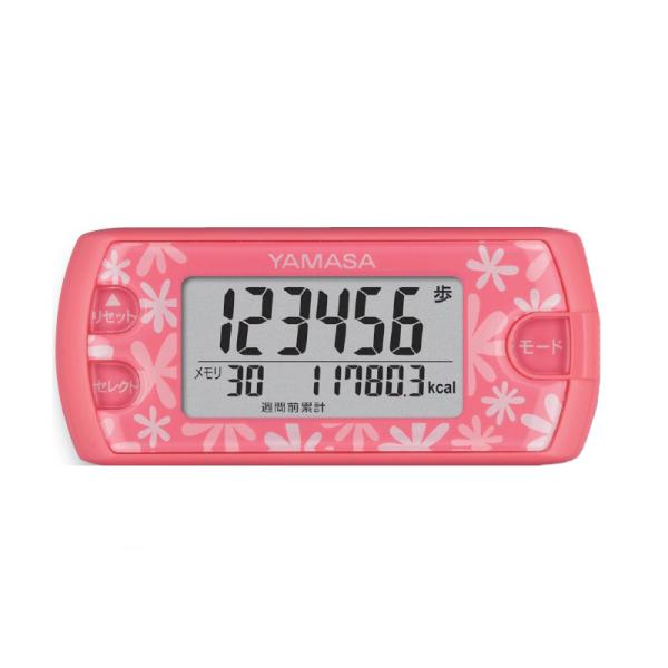 万歩計 フローラルピンク EX-500P (歩数計 健康管理 ダイエット 簡単操作 軽量 ステップカウンター 山佐時計計器)●おしゃれに歩いてダイエット！●体脂肪燃焼量も測れる多機能モデル。●歩数・消費カロリー・体脂肪燃焼量・歩行距離・歩行...
