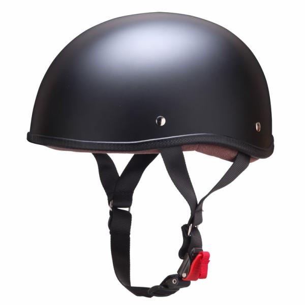 ダックテールヘルメット マットブラック F MATTED BH-50K (半ヘル 二輪 バイク用品 ユニカー工業)●安心の「SG規格PSC適合品」125cc以下用。●あごひもはラチェット式ワンタッチホルダー。(半ヘル 二輪 バイク用品)※画...