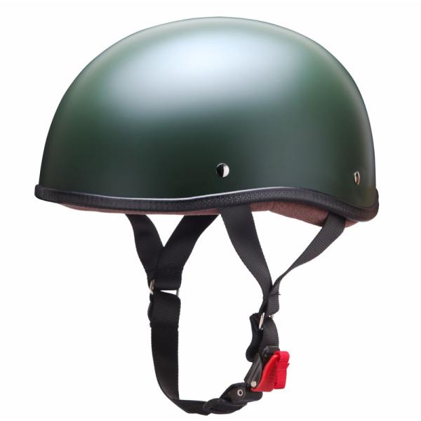 ダックテールヘルメット マットグリーン F MATTED BH-50GR (半ヘル 二輪 バイク用品 ユニカー工業)●安心の「SG規格PSC適合品」125cc以下用。●あごひもはラチェット式ワンタッチホルダー。(半ヘル 二輪 バイク用品)※...