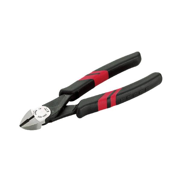 KTC ニッパ PN1-150-S (京都機械工具 ニッパー 作業工具 切断工具)●対象物にあわせて2種類の刃の角度が在ります。　【用途】●鉄線、銅線、ピアノ線、電線を切断する為のニッパ。　【機能】●軟線用・鋼線用の2本分の機能をこれ1本で...
