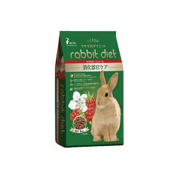森光商店 ウサギダイエット 消化器官ケア 3kg  (ドライフード ラズベリー味 うさぎ)●オリゴ糖を加える事により消化を助け、消化器官の健康維持も助けます。●チモシーは食物繊維を多く含み低タンパクで低カロリーです。●ユッカ配合で糞の匂いを...