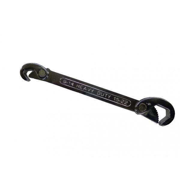 *特長   両口スパナ・パイプレンチ・モンキーレンチとしても使用でき、丸パイプ・丸頭ナット・継ぎ手のついたナット・頭のつぶれたボルト等、多用途に使用可能です*仕様  適用口径サイズ9〜22ｍｍ        （9〜14ｍｍ+15〜22ｍｍ）...