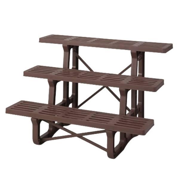 スタンドの段差によって植物の日当たりが良くすることができます。また、高低差を使ったディスプレイでお庭をお洒落に演出します。ちょっとしたスペースを有効活用してガーデニングを楽しむ事ができます。仕様・注意事項3段サイズ：幅900×奥行610×高...