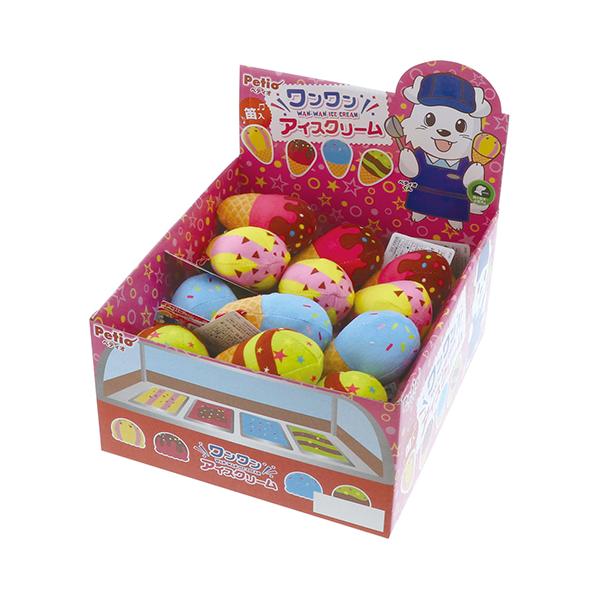 カラフルなアイスクリームがプリントされた生地製ボール。笛入りで噛むたびに音が鳴り、楽しく遊べる！アイスクリームにかぶりついている愛犬のかわいい姿は写真映えすること間違いなし！！仕様・注意事項サイズ：幅220×奥行250×高さ120　素材・材...