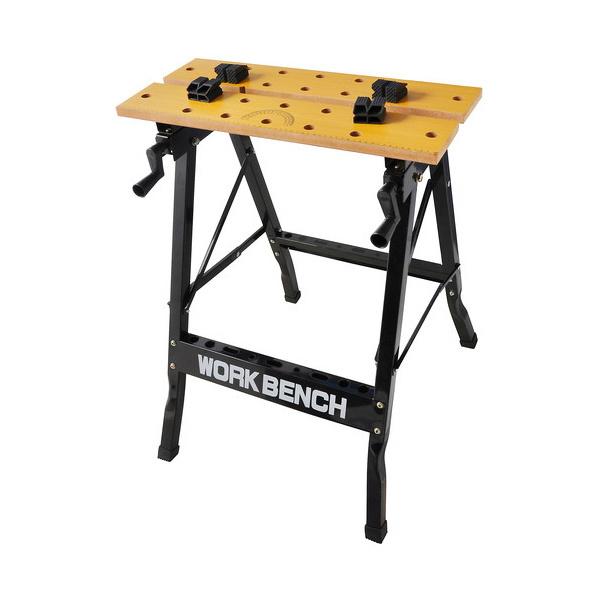 作業台に、各種DIY作業をサポート。●保管場所を取らない折りたたみ式。●耐荷重：約50kg（測定値です。保証値ではありません。）●工作物をしっかり固定できるバイス（ストッパー）4個付仕様・注意事項●パッケージサイズ：縦875mm×横130m...