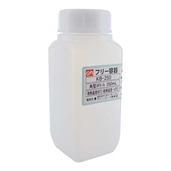 耐薬品性・耐衝撃性に優れ、小分けや管理に最適です。●正方形の角形瓶です。丸型と比較して、棚のスペースが20％節約できます。●耐薬品性、耐衝撃性に優れ、広範囲な用途に使用できる堅牢な瓶です。仕様・注意事項耐熱温度:60℃目盛り:50CCPE
