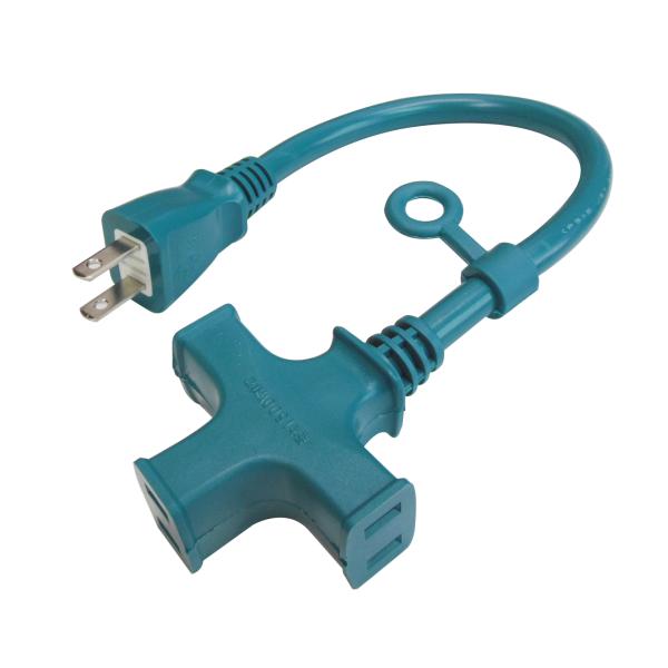 ●電気用品安全法適合品。耐久性に優れた柔らかいコード、二重構造で安心！安全！●３ツ口【仕様】●仕様電線：VCT2ｃ×1.25mm2●定格：125V-15A●許容W数：1500Wまで●サイズ：0.3m、カラー：ブルー