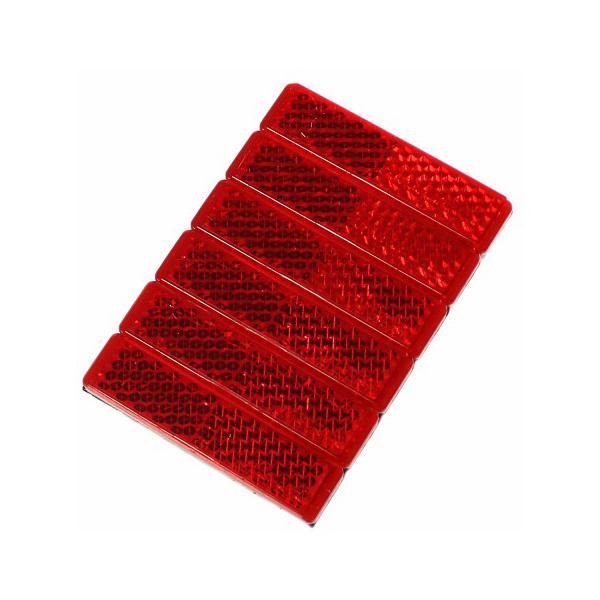 夜間の安全対策に役立つ反射レンズです。●視認性向上による安全対策に。●ガレージ・駐車場の出入口の視認性向上に最適です。仕様・注意事項●サイズ：12×50mm●色：赤●入数：6●カラー：レッド●材質：本体：ＡＢＳ樹脂●材質：反射面：アクリル樹脂