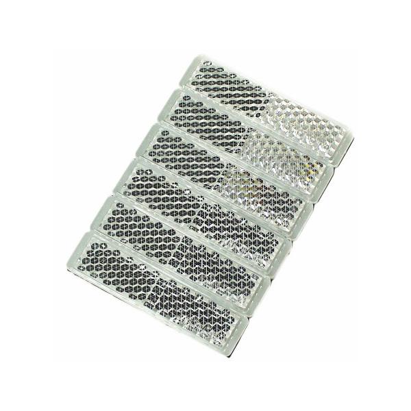 夜間の安全対策に役立つ反射レンズです。●視認性向上による安全対策に。●ガレージ・駐車場の出入口の視認性向上に最適です。仕様・注意事項●サイズ：12×50mm●色：銀●入数：6●カラー：シルバー●材質：本体：ＡＢＳ樹脂●材質：反射面：アクリル樹脂