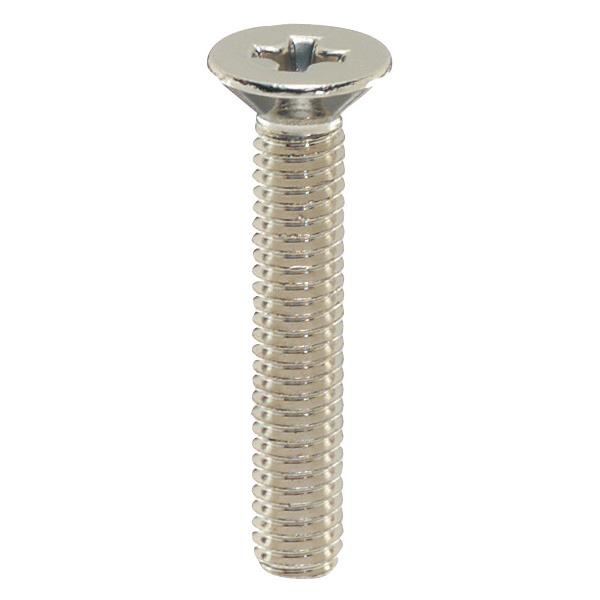 ボルトに比べ小さな部材の一般的な締結に使用します。頭部が出ては支障がある締結に使用します。生地に比べ耐食性があります。※画像は代表画像です。十字穴付きの皿頭小ねじです。部材に頭部を出さない為の座ぐり加工が必要です。材質は鋼で耐食性向上のため...