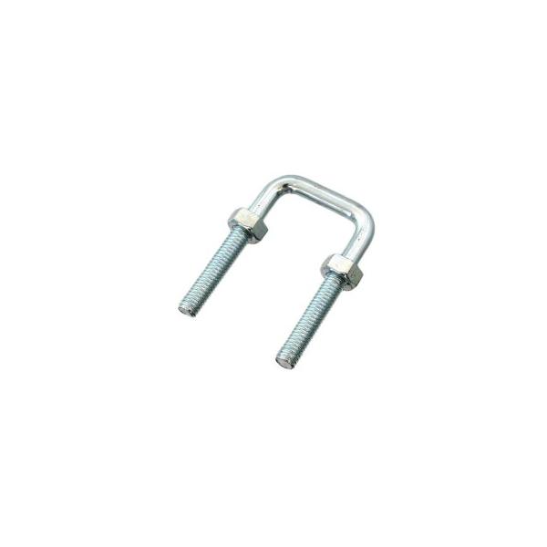 両端におねじが切られたコの字形状のボルト。角パイプや角材等の固定に。仕様・注意事項：●材質：鉄/メッキ●サイズ（約）：ネジ径Ｍ6、内寸高さ43mm、ピッチ30mm