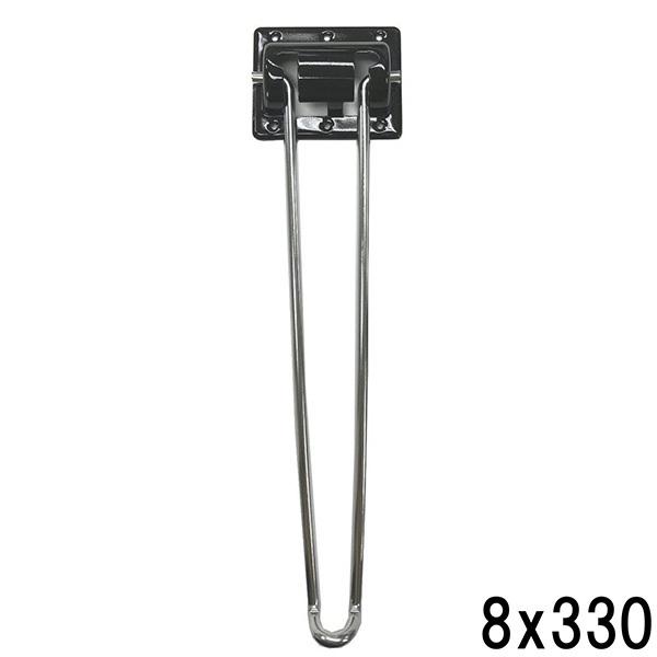 座卓用の脚です●脚が折りたためます仕様・注意事項●材質：鉄●仕上：クロームメッキ（丸棒）、黒塗装（座金）●サイズ：330x91x72x8φmm●付属ネジ：鉄木ネジ6本入り●注意事項：荷重が均等にかかるように取付て下さい。丸棒を絞って座金の溝...