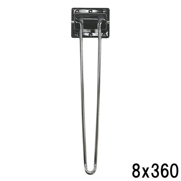 座卓用の脚です●脚が折りたためます仕様・注意事項●材質：鉄●仕上：クロームメッキ（丸棒）、黒塗装（座金）●サイズ：360x91x72x8φmm●付属ネジ：鉄木ネジ6本入り●注意事項：荷重が均等にかかるように取付て下さい。丸棒を絞って座金の溝...