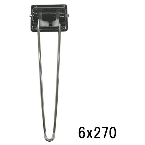 座卓用の脚です●脚が折りたためます仕様・注意事項●材質：鉄●仕上：クロームメッキ（丸棒）、黒塗装（座金）●サイズ：270x82x63x6φmm●付属ネジ：鉄木ネジ4本入り●注意事項：荷重が均等にかかるように取付て下さい。丸棒を絞って座金の溝...