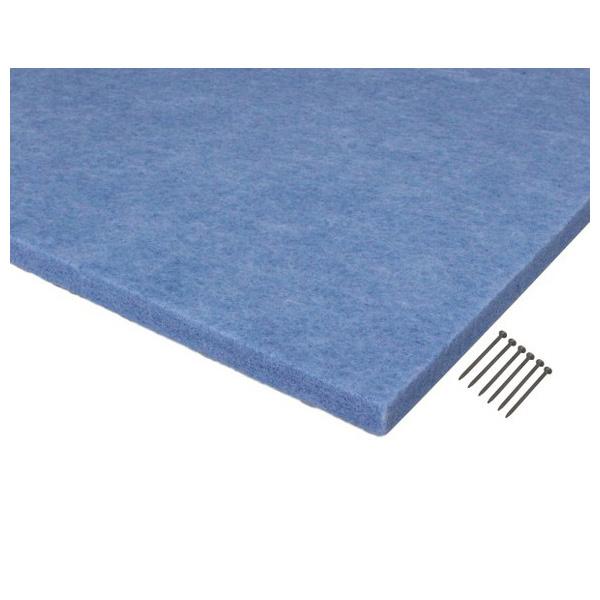 優れた吸音性があり、室内の壁面に使用すると階下への防音や騒音対策にも効果を発揮します。●室内の高音部の反響音を吸収し聞き取りやすい音に！仕様・注意事項●カラー：ライトブルー●サイズ：400x400x9mm