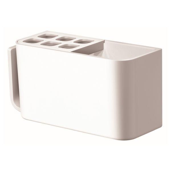 マグネットなので取り付け簡単。用途に合わせて自在に位置を変更できます。カラー：ホワイトサイズ(約)：幅172×奥行61×高さ83mm重量(約)：293g材質：ABS、ラバーマグネット