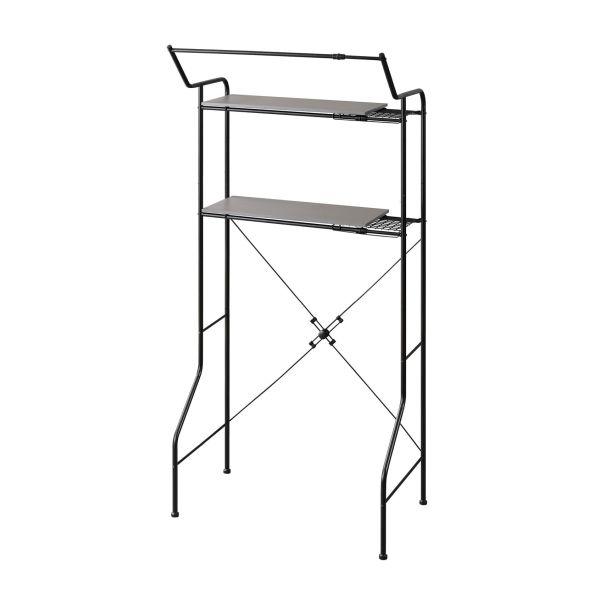 ハンガーバー付きのシンプルなデザインのスタイルランドリーラックです。サイズ：幅695-895×奥行526×高さ1800mm重量：8.2kg耐荷重：全体13kg、棚板1枚あたり5kg、ハンガーバー3kg棚板サイズ：約655×295mm