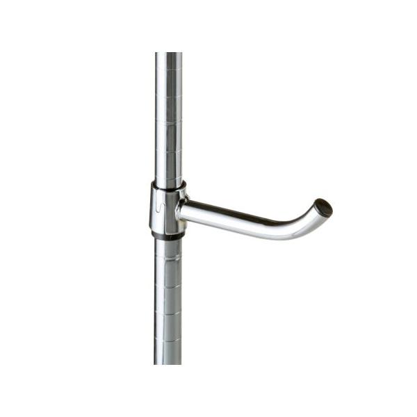 ラックを解体せずに簡単にパーツの追加ができる 「簡単後付けパーツシリーズ」 ポールのどの位置にも取り付け可能なポールタイプのフックです。