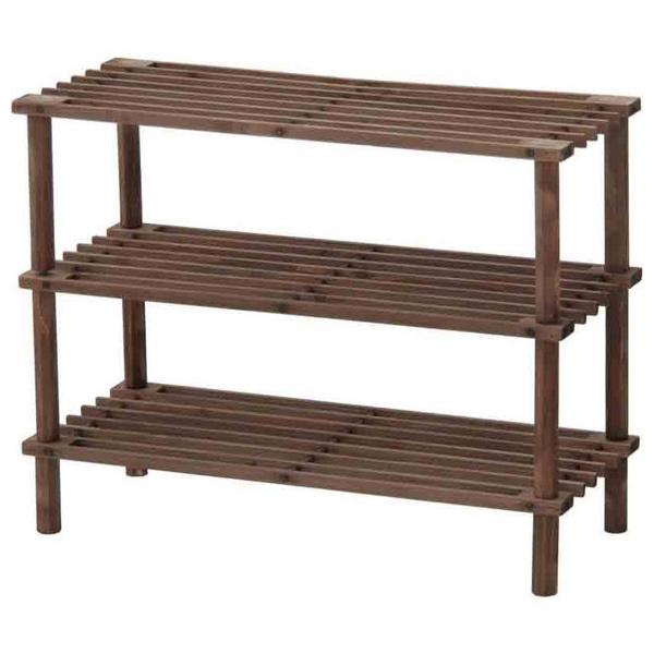 あたたかみのある天然木のシューズラックシリーズ靴で散らかった玄関をスッキリ整理●棚はシンプルな形状で2段、3段、4段と種類も豊富。●靴以外の収納にも多用途で使えます。●天然木を使用。仕様・注意事項●カラー：ブラウン●サイズ：幅63×奥行26...
