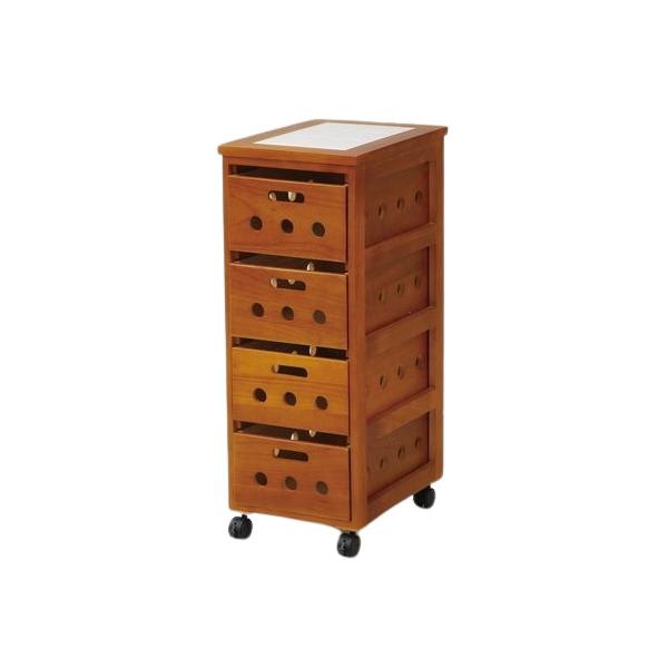 店頭展示商品です。傷や汚れ等がある場合がございます。予めご了承ください。野菜や調味料等を収納できます。天板には熱に強いタイル付。サイズ：幅30×高さ80×奥行40cm引出し内寸：幅22×奥行34×深さ13cm天板サイズ：幅30×奥行40cm...