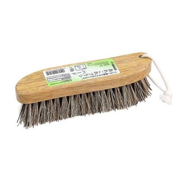 様々な用途でお使いいただける便利なブラシです。少し硬めのシダとパキン混毛の天然繊維。水に強く、頑固な汚れを落とします。サイズ：約50×50×200mm材質：【毛】シダ・パキン【台】天然木(ニス塗り)