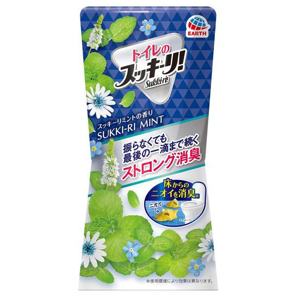3つの消臭剤配合でトイレのニオイをトリプルストロング消臭する、トイレ用置き型消臭芳香剤。スッキーリミントの香りです。●最初の1滴から最後の1滴まで強力消臭、しっかり香ります。（1）スッキーリ方式：消臭芳香液を上から供給するため、ボトルを振ら...