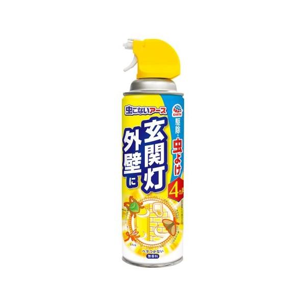 玄関灯や家の外壁にスプレーするだけですぐれた虫よけ効果を発揮します。撥水成分シリコーン配合で雨にも強く、虫よけ効果は約４ヵ月間持続します。仕様・注意事項内容量：450mlサイズ：幅66×奥行66×高さ230mm、0.41kg