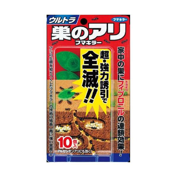 あちこちに置ける１０個入。アリとの遭遇率がアップし、効率よく駆除できます。食べても触れても効く連鎖殺虫成分〈フィプロニル〉配合。アリが好む糖分やたんぱく質をバランスよく配合。アリを強力に誘引します。雨に強く、アリが入りやすいバリアフリー設計...