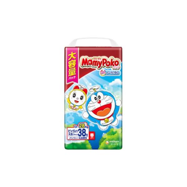 「最大１２時間※吸収ジェル」採用のユニ・チャーム独自の吸収体が、繰り返しのおしっこをたっぷり引き込んで素早く吸収！かわいいドラえもんデザイン！うしろもまえもカラフル柄。※赤ちゃんのおしっこ量には個人差があります。仕様・注意事項内容量：38枚...