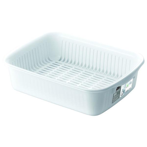 PC水切り。銀イオンのチカラで細菌やカビの繁殖を抑制。【商品サイズ】W352×D261×H93mm【材質】PP【カラー】ホワイト