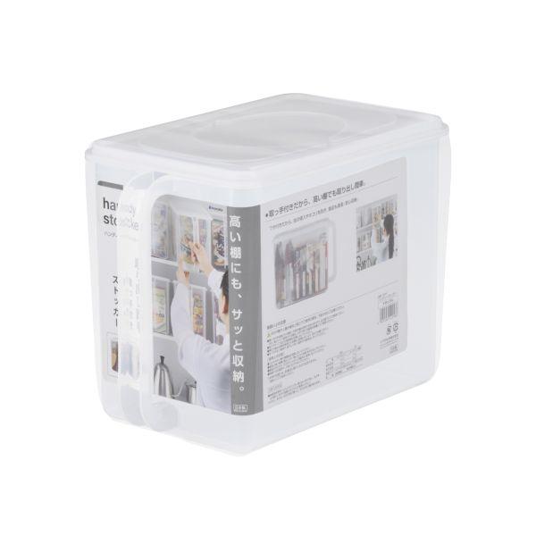取り出し簡単、取っ手付きストッカー.フタ付きだから虫の侵入やほこりを防ぎ食品も清潔・安心収納。吊戸棚や高い棚でもラクラク収納。出し入れに便利な取っ手付き。食品や消耗材などの買い置き収納に便利。柔らか素材のフタなので密封性にも優れてます。