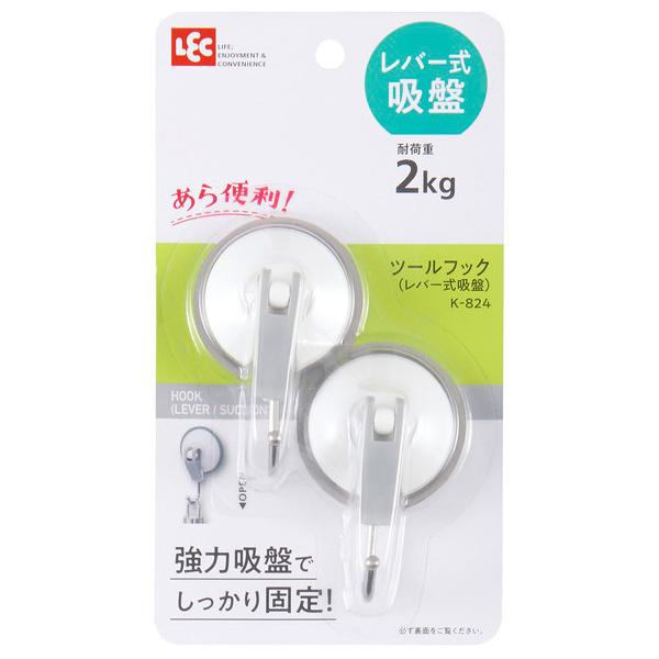 レバ-を上下するだけで簡単につけはずしができる強力吸盤フックです。●レバーを上下するだけで簡単に付け外しができます●しっかり吸い付く強力吸盤●フック部は左右にスライドし、サビに強いステンレス金具です●吸盤より大きいタイル、模様の無いステンレ...