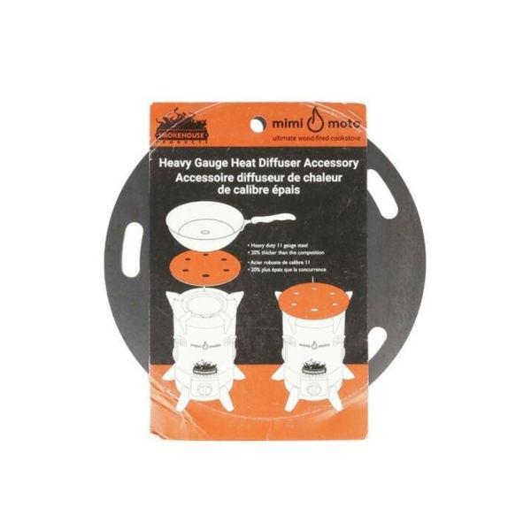 mimimotoストーブの上部にセットし使用する、炎が直になべ底に当たらないようにするアタッチメント。直火調理をすると、調理器具にゆがみやコーティングの変質が発生することがある為、調理時に使用することを推奨。サイズ：26cm×26cm×5cm