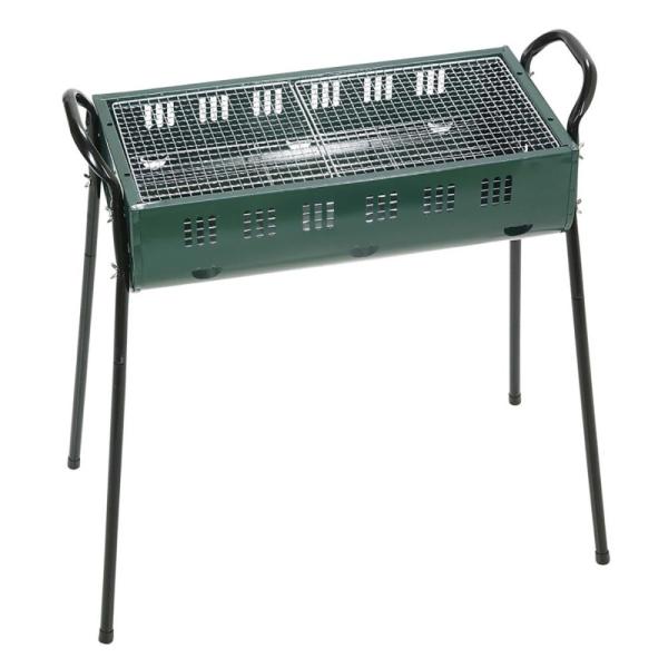 4~6人のバーベキューに最適！！全面アミ焼きが楽しむことができます。製品サイズ(約)：幅600×奥行300×高さ700・250mm収納サイズ(約)：幅600×奥行300×高さ160mm重量(約)：3.5kg材質（品質）：本体・脚・脚受け：鉄...