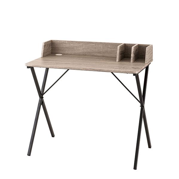 シンプルデザインのデスク 収納ラック付き仕様・注意事項サイズ：幅90×奥行50×高さ84●天板耐荷重：20kg●天板パーチクルボード（PVC） 脚部：スチール