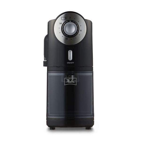 幅広い調整機能でさまざまな挽き方を。●サイズ：幅９７×奥行１６０×高さ２５５ｍｍ　●重量：１．２Kg