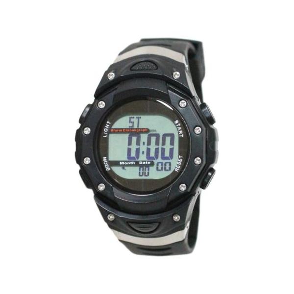 ストップウォッチ機能付き腕時計。ソーラーパワーとリチウム電池の併用で電池長持ち。電波でいつも正確です。サイズ(約)：全長245×直径45.5×厚み17.5mm装着可能サイズ：157-217ｍｍバンド幅：20mm重量：約51.7g機能：防水(...