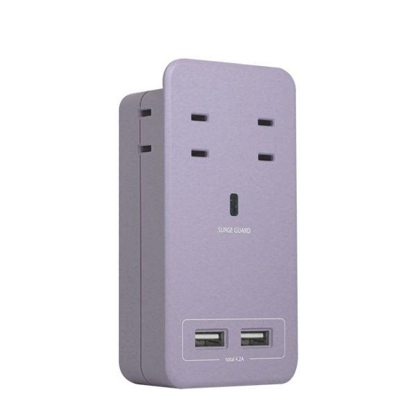 ・定格容量：15A・100-125V(1,500Wまで)・家庭用ACコンセント 4個口(正面2個口・側面2個口)・雷サージガード(サージ機能時LED点灯)・急速充電用USBポート 2個口(合計4.2A)・スマートフォン用スタンド付き・本体サ...