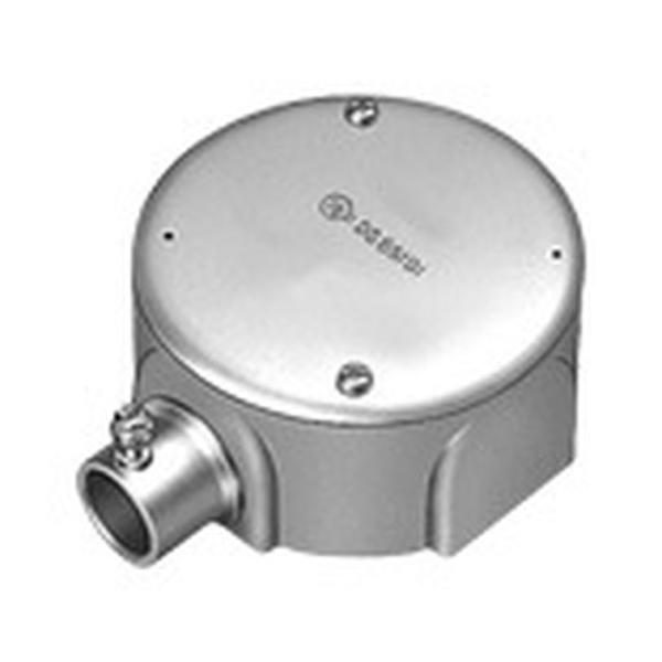 品名：ねじなし丸型露出ボックス 1方出 鋼板製品番：DS65251K形式：E25用材質：【本体、カバー】鋼板【止めねじ、なべ小ねじ】鋼線