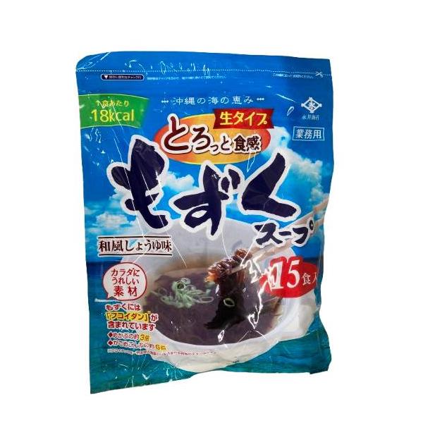 沖縄の美しい海で育ったもずくの独特な食感を生かした生タイプのスープ。カップにスープ1袋分を取り出し、180mlのお湯を注ぐだけで簡単。別で乾燥ねぎががついています。和風しょうゆ味のスープですので、アレンジレシピも簡単。1食あたり18キロカロ...