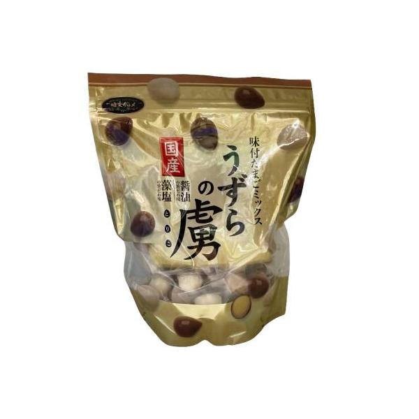 国産のうずらたまごをこだわりの醤油と藻塩で味付けした、味付たまごミックス。サラダやお弁当の具材、おつまみにもおススメ。シェア可能な個包装タイプで持ち運び便利です。大容量50個入り(醤油味 30個、塩味 20個入)