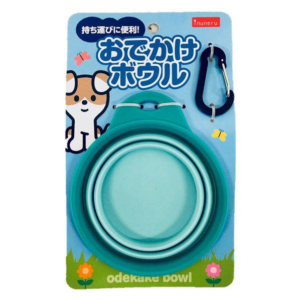 折りたためるペット用食器。コンパクトに折りたためるのでお散歩やおでかけの際に便利です。カバンやリード等に取り付けるカラビナ付き。使用時サイズ(約)：直径11cm×高さ5cm収納時サイズ(約)：幅11cm×高さ1.5cm材質：シリコン、ナイロ...