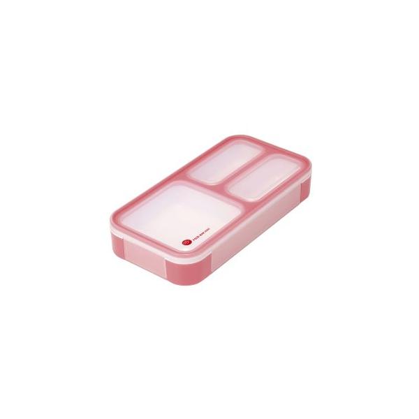 立てて運べる！スマートに持ち運ぶことに特化した新発想の薄型弁当箱●独自のシーリング構造で汁漏れしにくいシーリング構造で汁漏れを防止し、一体型の固定された中仕切りにより３つの部屋にそれぞれ詰めるので、おかず同士の味移りも防いでくれて中身を気に...