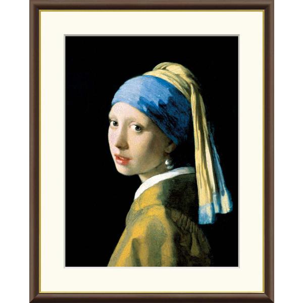 ■作品名：真珠の耳飾りの少女■作者：ヨハネス・フェルメール｜Johannes Vermeer■サイズ（額外寸）：42×34cm（F4サイズ）■サイズ（絵寸）：31×23cm■本紙：新絹本■額材質：樹脂製■金装飾付【作者】ヨハネス・フェルメー...
