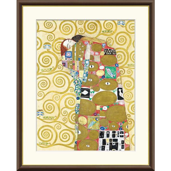 ■商品名：抱擁■作者：グスタフ・クリムト｜Gustav Klimt■サイズ（額外寸）：52×42cm（F6サイズ）■サイズ（絵寸）：40×30cm■本紙：新絹本■額材質：樹脂製■金装飾付【作者】グスタフ・クリムト1862-1918前世紀末の...