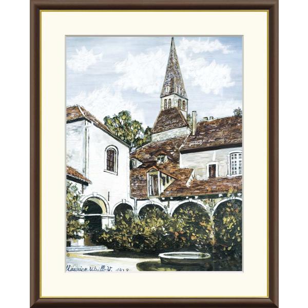 ■作品名：クレミューの回廊■作者：モーリス・ユトリロ｜Maurice Utrillo■サイズ（額外寸）：42×34cm（F4サイズ）■サイズ（絵寸）：31×23cm■本紙：新絹本■額材質：樹脂製■金装飾付【作者】モーリス・ユトリロ1883-...