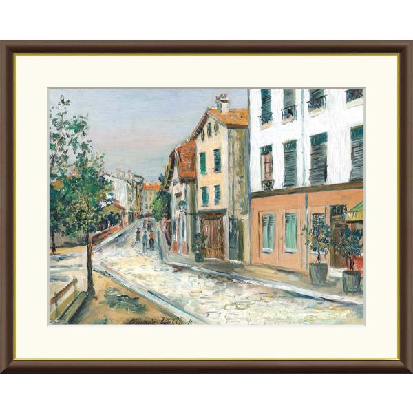 ■作品名：パリの13区■作者：モーリス・ユトリロ｜Maurice Utrillo■サイズ（額外寸）：42×34cm（F4サイズ）■サイズ（絵寸）：31×23cm■本紙：新絹本■額材質：樹脂製■金装飾付【作者】モーリス・ユトリロ1883-19...