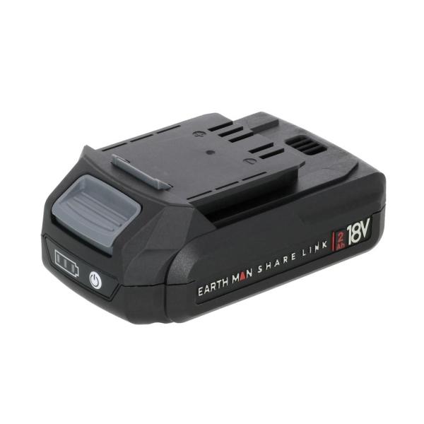EARTH MAN SHARE LINK18V電動工具の電源となるバッテリーパックです。充電 工具にセットして使用します。【製品仕様】■型番：SL-182BP-A■本体サイズ：約長さ120×幅75×高さ48（mm）■質量：約0.38kg■電...