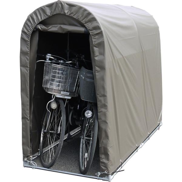 【用途】自転車・タイヤ・灯油缶・様々な収納【特徴】・組立簡単で、便利な収納庫・色:スーパーブラウン・サイズ:間口0.94×奥行1.8×高さ1.57m・パイプ径:19.1mm・アーチ本数:3本・仕様:前後幕付き、2台用・材質:鉄、ポリエチレン